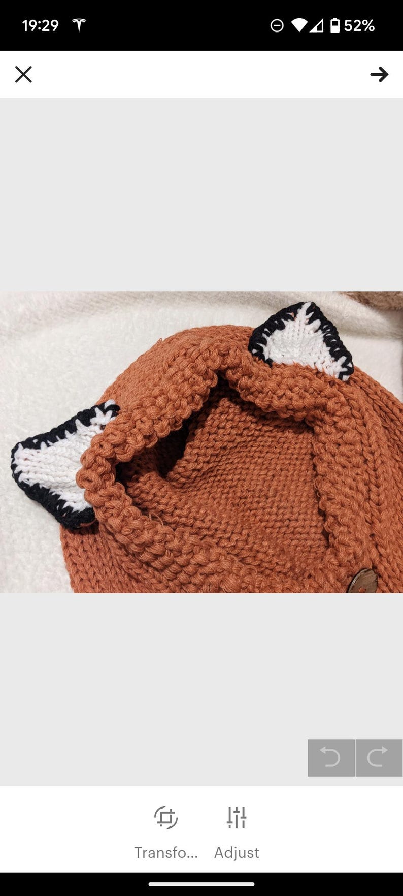 Fox Knitted Cowl Fox Ear Hat Fox Ear Kniited Hat Animal Hat Unique ...