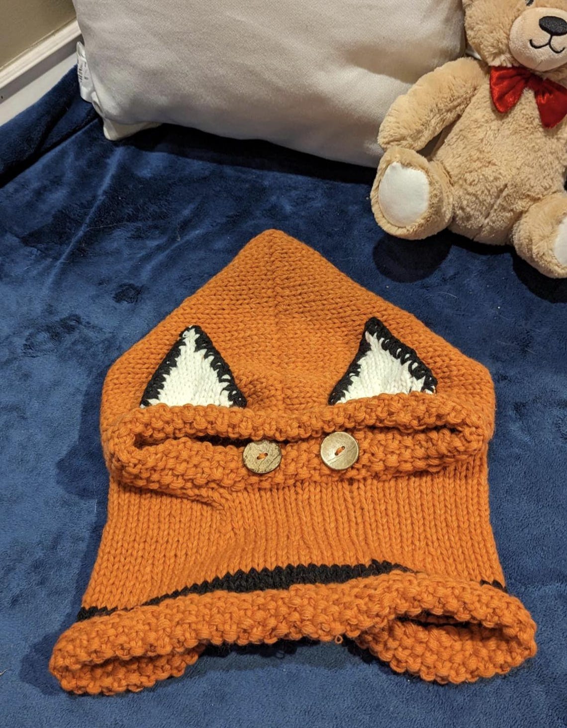 Fox Knitted Cowl Fox Ear Hat Fox Ear Kniited Hat Animal Hat Unique ...