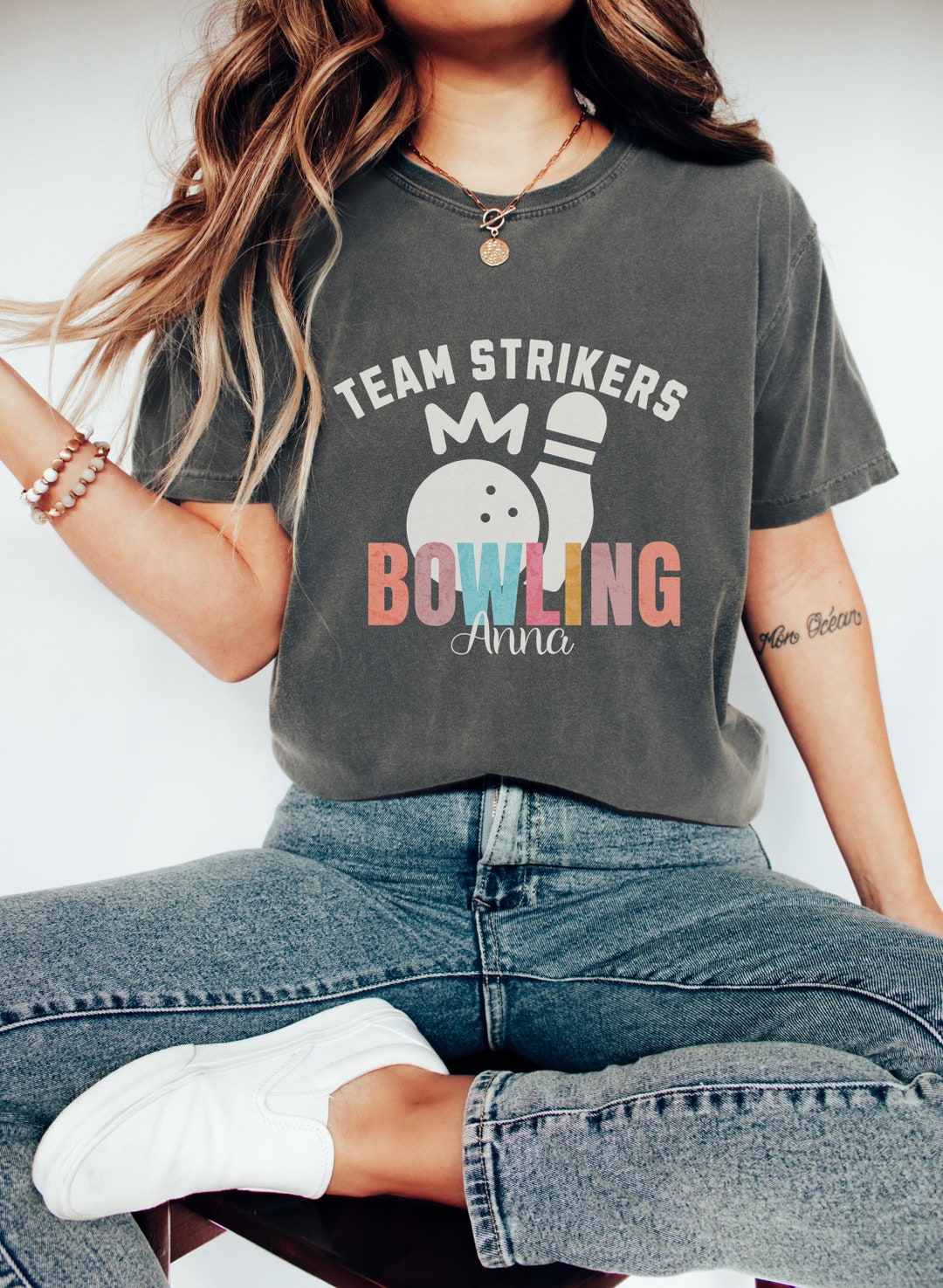 Colorful Bowling Words T-shirt Custom Bowling Team Tee - Etsy