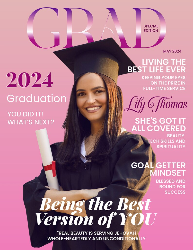 Custom Graduation Magazine Cover Made to Order Digital Download Poster ...