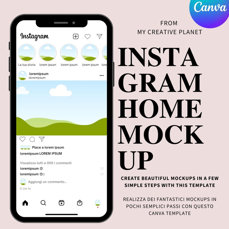 Instagram Mockups Canva Template - Etsy