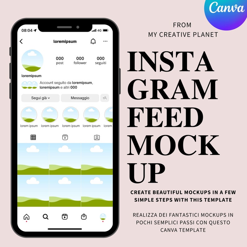 Instagram Mockups Canva Template - Etsy