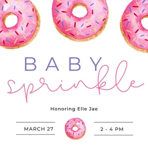 Baby Shower Sprinkle, Boy Girl Unisex Baby Sprinkle Editable Invite ...
