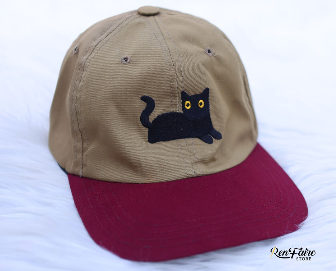 Embroidered Black Cat Caps, Cute Cat Summer Hats, Couple Matching ...