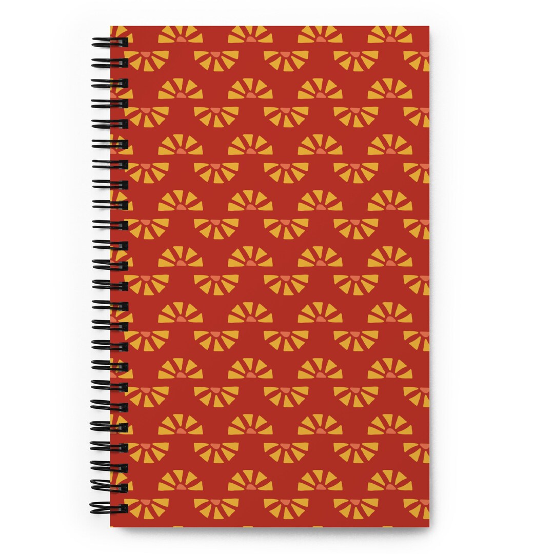 Yellow Daisy Chain Red Notebook - Dotted Pages - Stylish and Functional ...