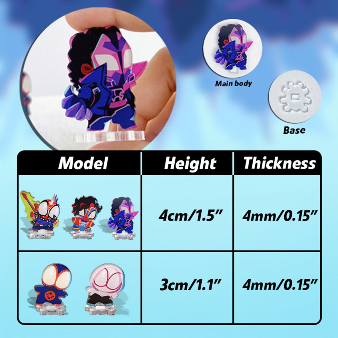 4cm Mini-spidee Acrylic Standee Across the Spider Verse - Etsy