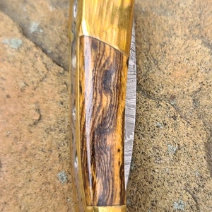 Mini Becote Damascus Steel Folding Knife - Etsy