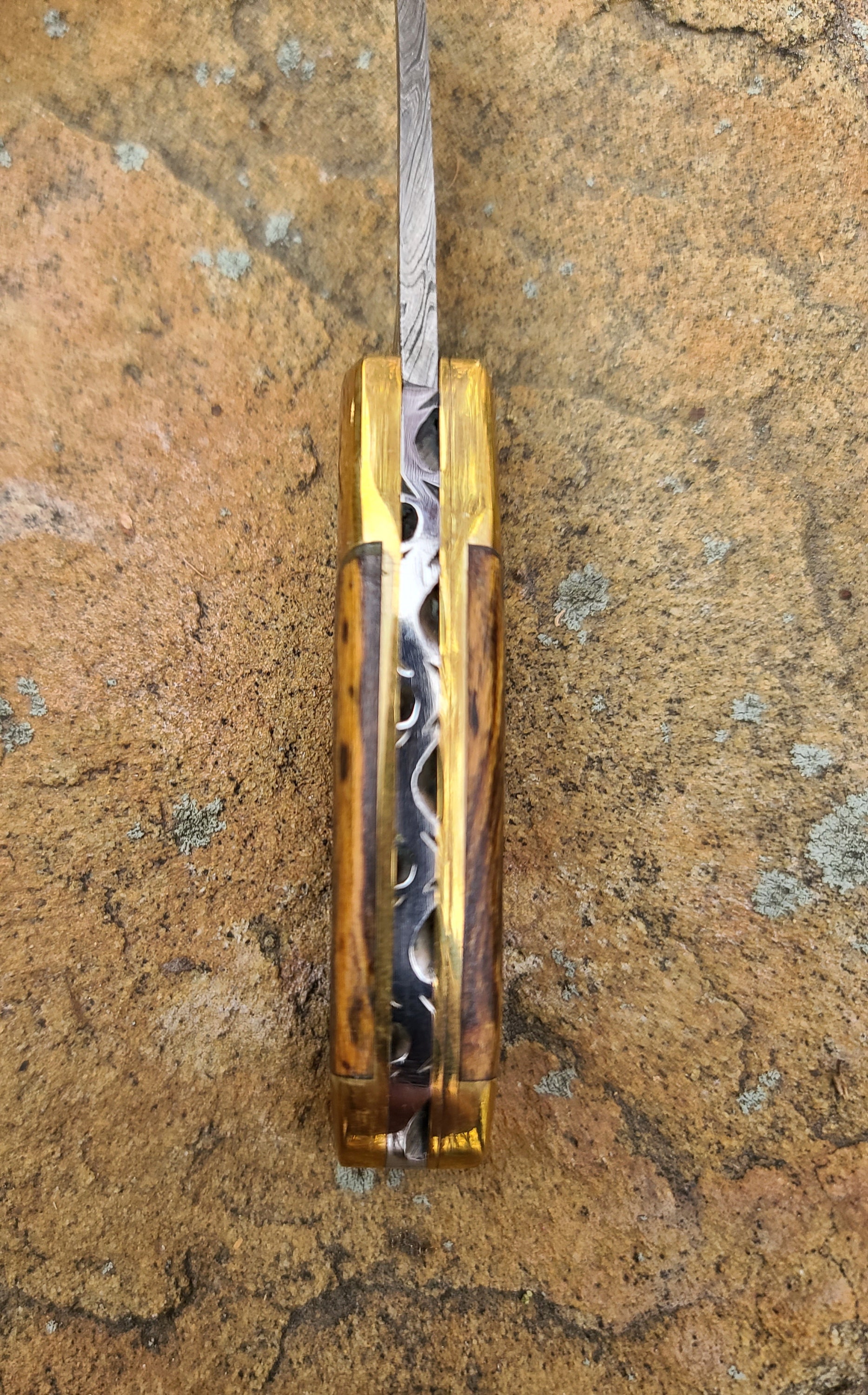 Mini Becote Damascus Steel Folding Knife - Etsy
