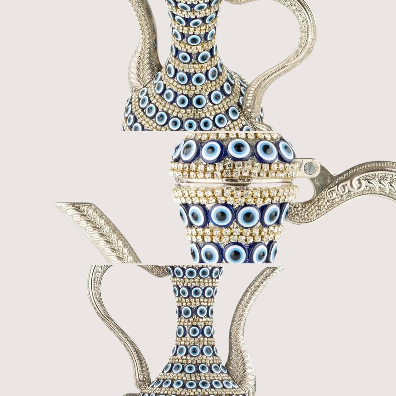 Zamzam Ibrik Pitcher With Evil Eye and Stones Payitaht Large Nickel - Etsy
