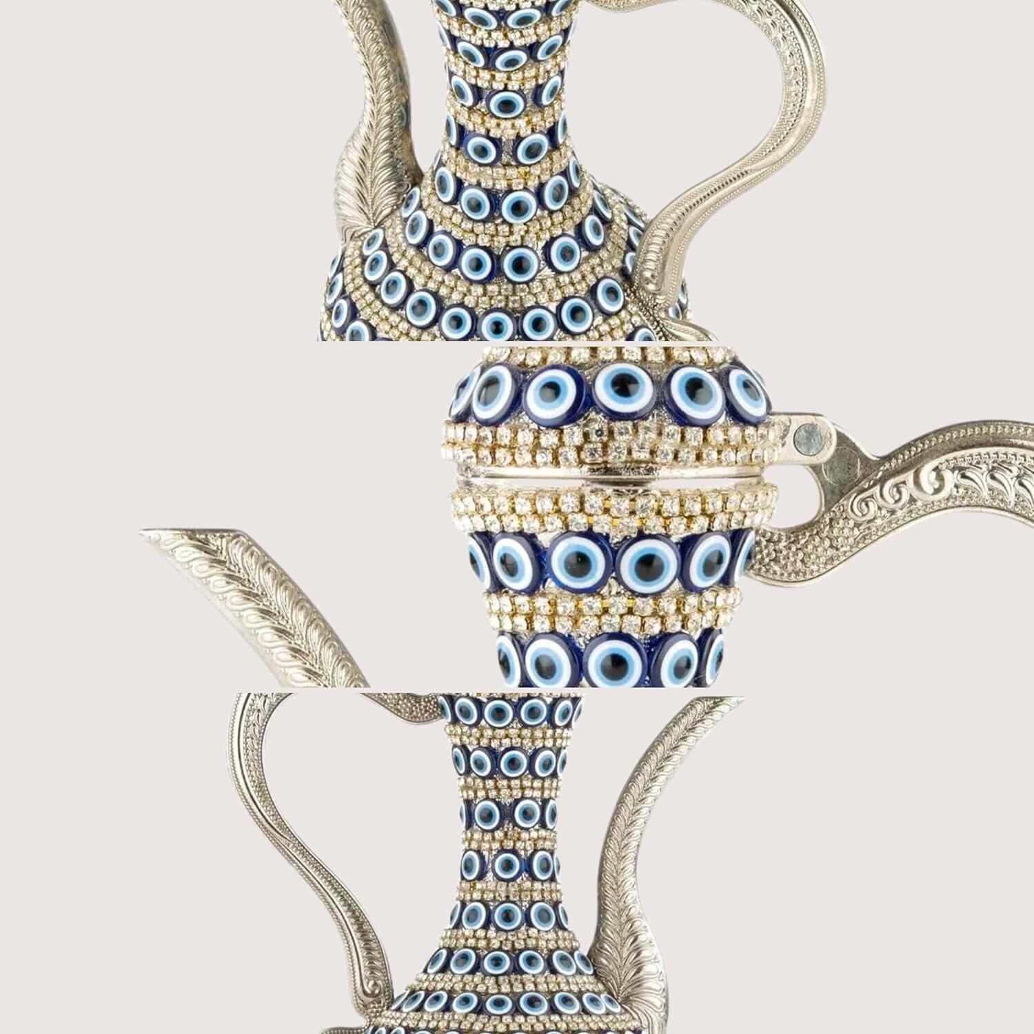 Zamzam Ibrik Pitcher With Evil Eye and Stones Payitaht Large Nickel - Etsy