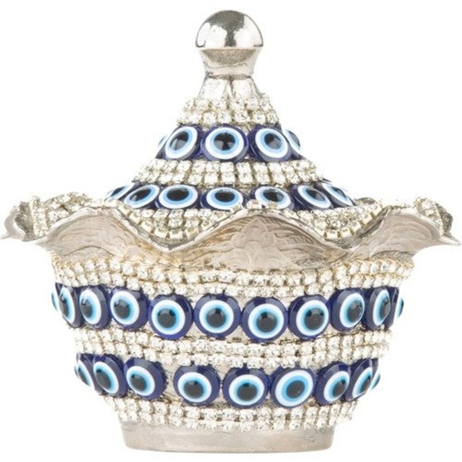 Evil Eye and Stones Sugar Bowl Dragee Decorative Small Round Tulip Rose ...