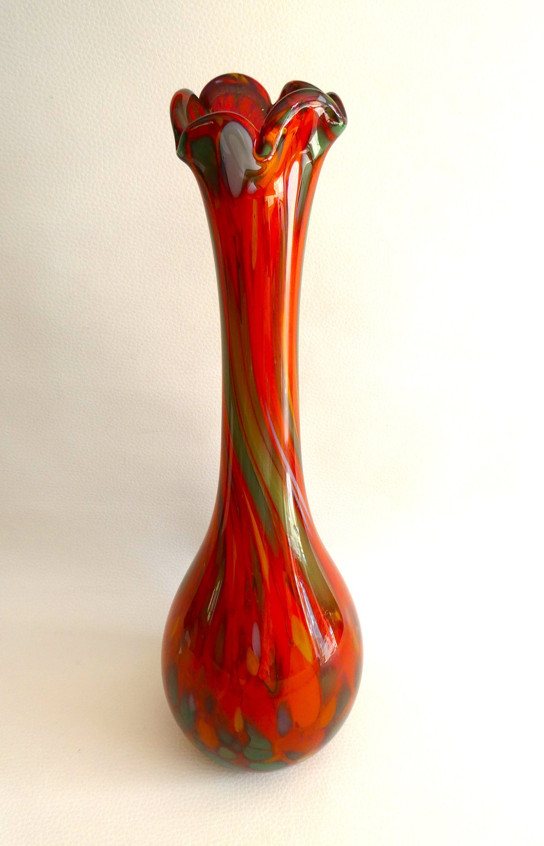 Magnificent Large Soliflore Vase in Glass Paste Murano Italy 1950-1960 ...