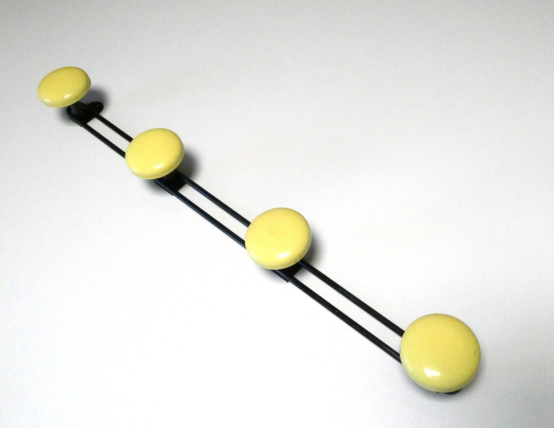 Old Coat Rack Yellow and Black 1950 1960 Vintage - Etsy