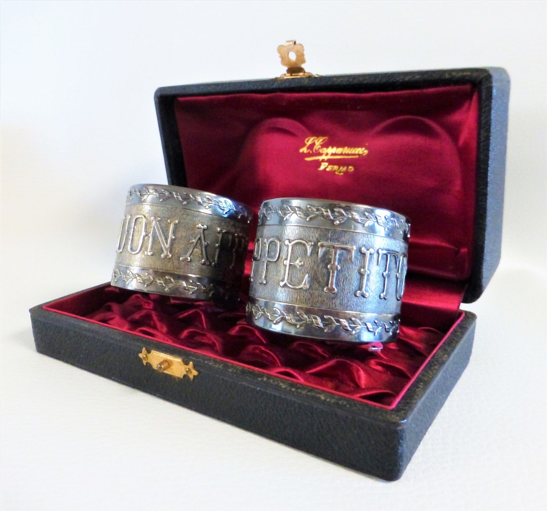 Napkin Rings in Solid 800 Silver Signed and Stamped by the Master ...