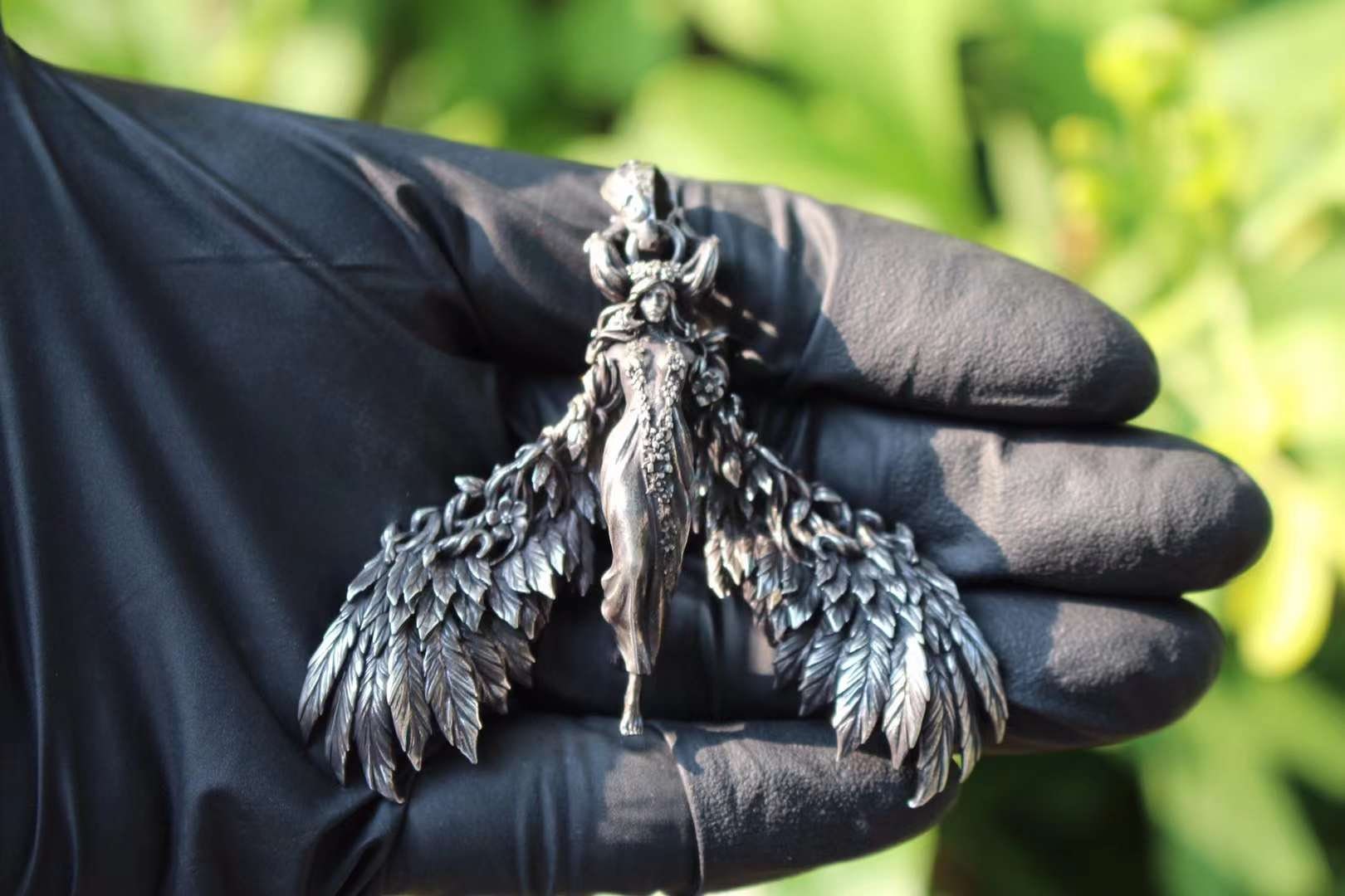 Flower Fairy Necklace Pendant Gorgeous Delicate Winged Fairy - Etsy