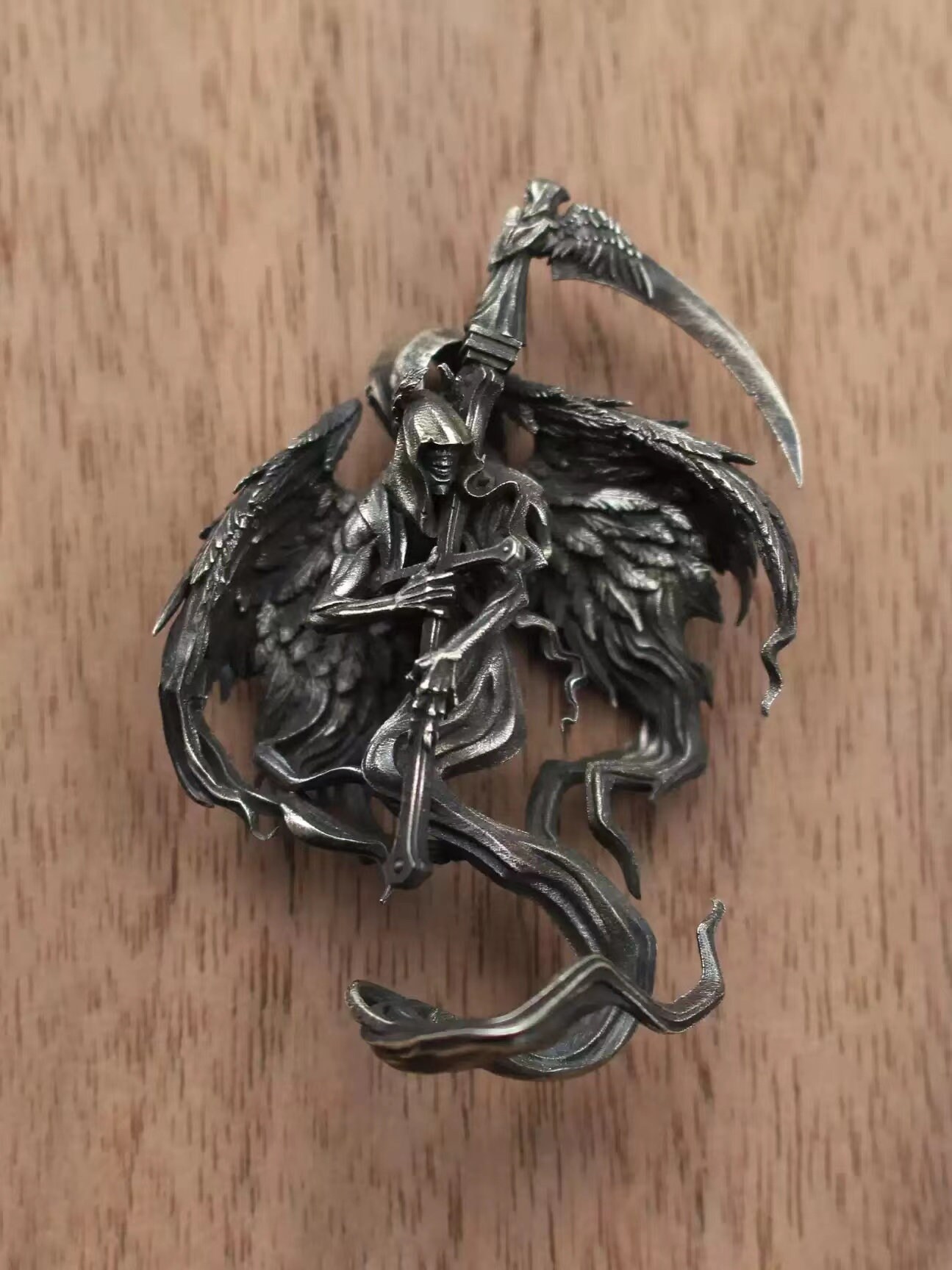 Grim Reaper Pendant, Retro Style 925 Sterling Silver Grim Reaper ...