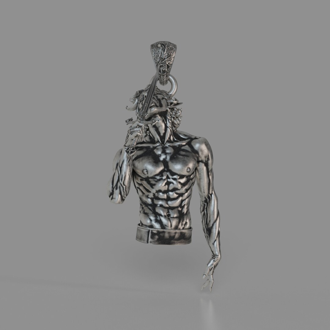 Vampire Pendant, Finely Carved 925 Sterling Silver Pendant, Distressed ...
