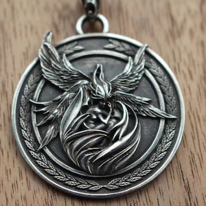 Seraph Round Pendant, 925 Sterling Silver Carved Seraphim Angel ...