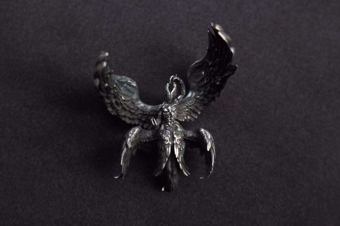Devil Lucifer Pendant, 925 Sterling Silver Vintage Four Wings Devil ...