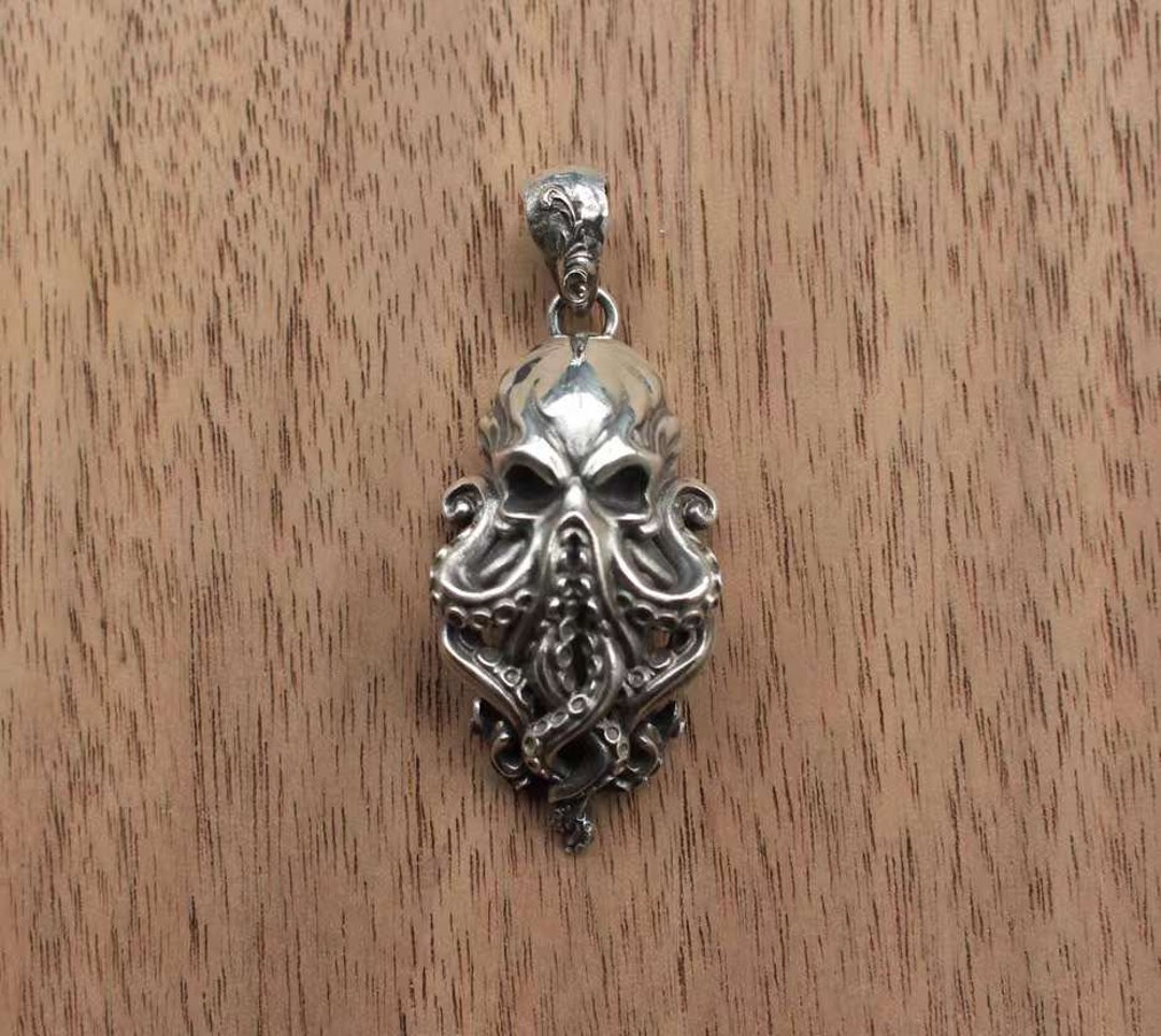 Cthulhu Sleeping God Necklace Pendant, 925 Silver Vintage Cthulhu ...