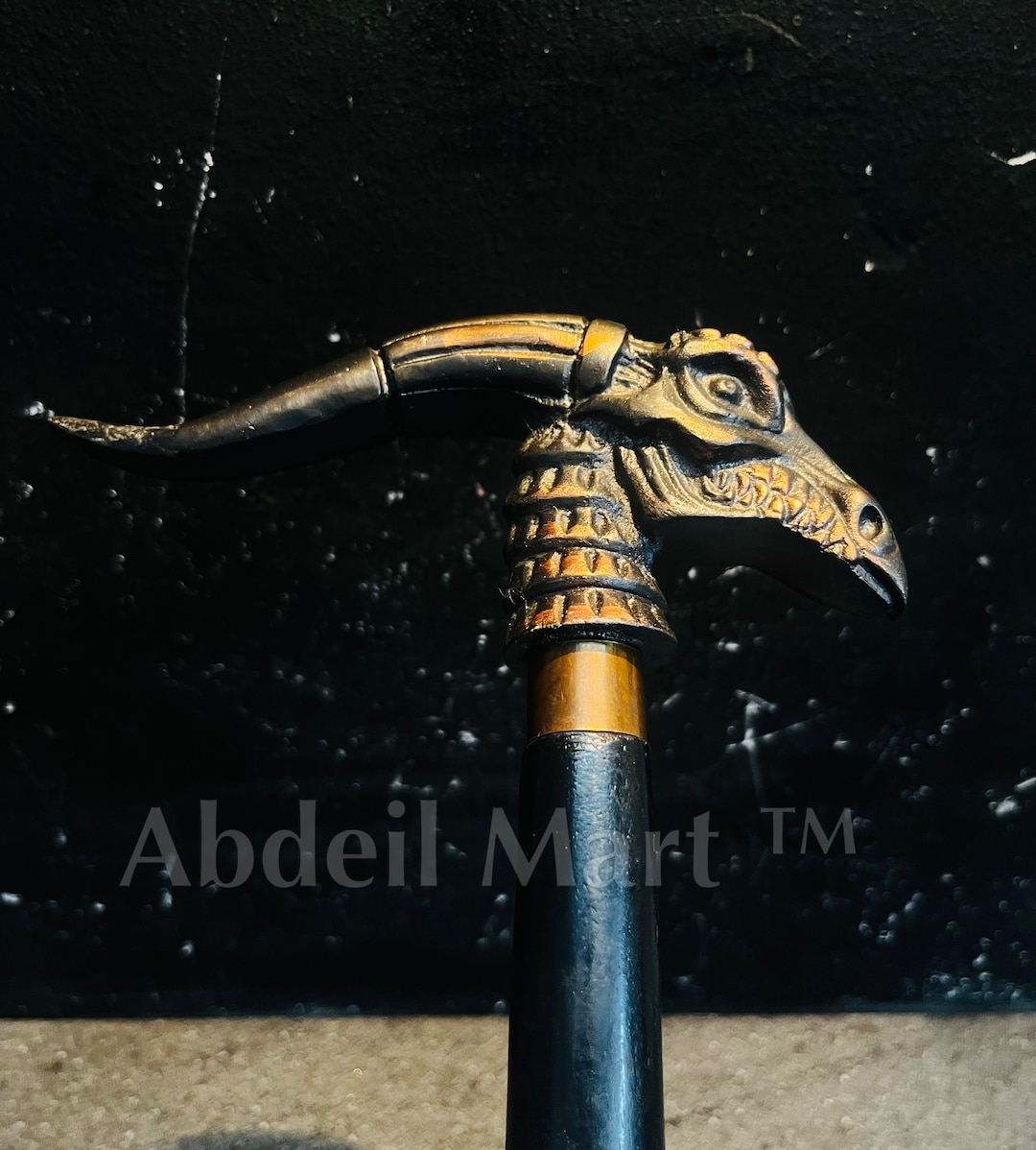 Dragon Head Walking Stick Antique Dragon Handle Nautical Wooden Walking ...