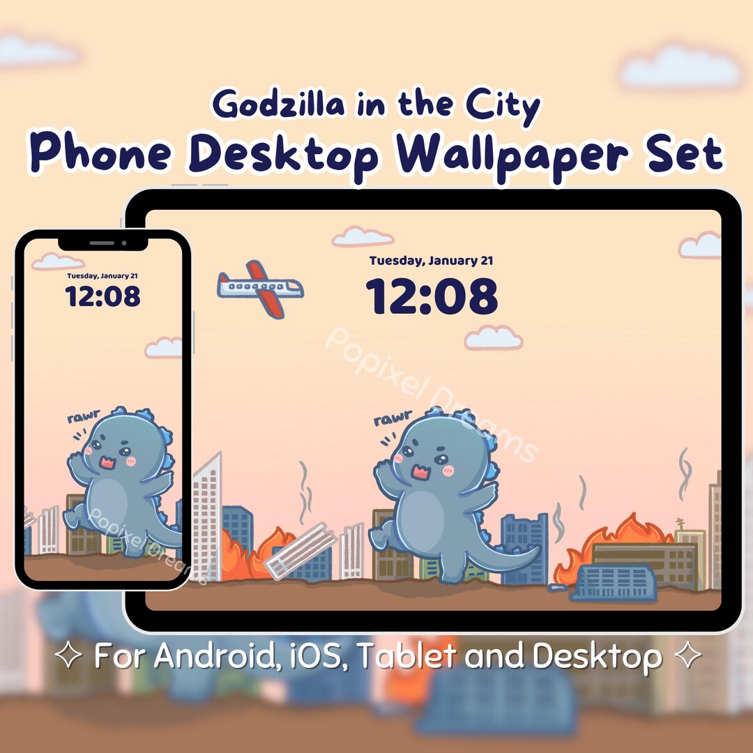 Cute Godzilla Dinosaur Wallpaper | Phone Wallpaper for Phone and iPad ...