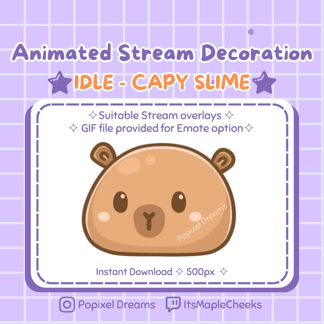 Animated Capybara Slime Twitch Overlay: Streaming Decoration (digital ...