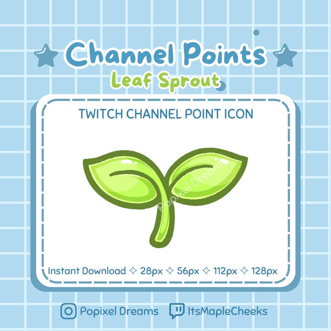 Leaf Sprout Channel Point | Cute Kawaii Twitch Channel Point | Icon for ...