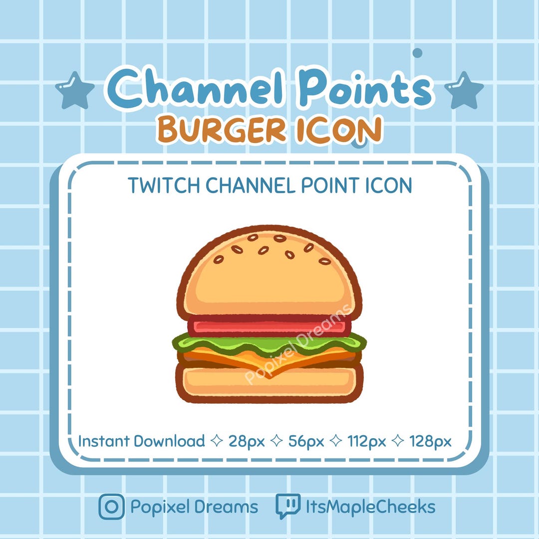Twitch Burger Fast Food Channel Point | Cute Twitch Channel Point ...