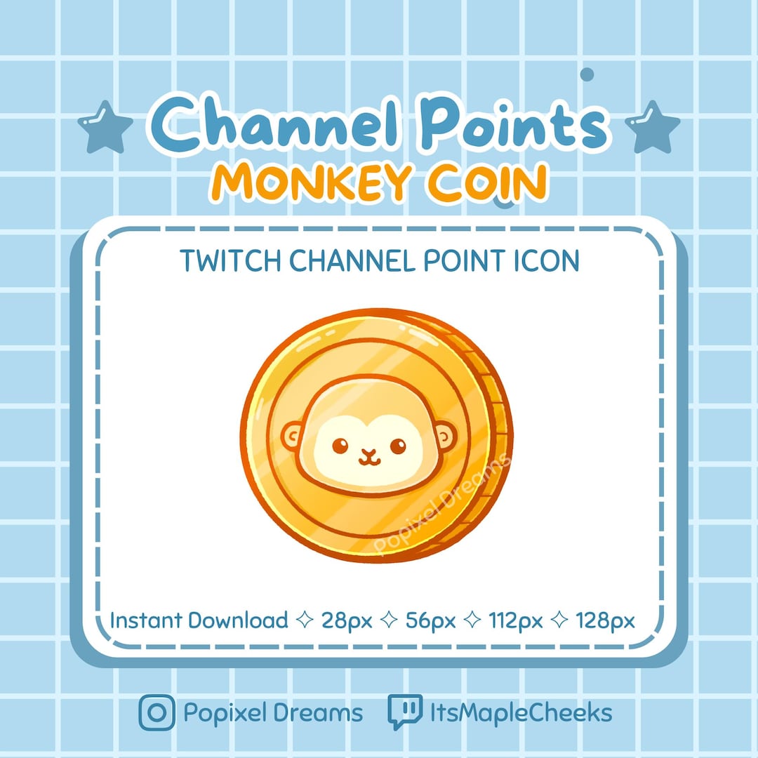 Twitch Monkey Channel Point | Cute Kawaii Twitch Channel Point | Icon ...