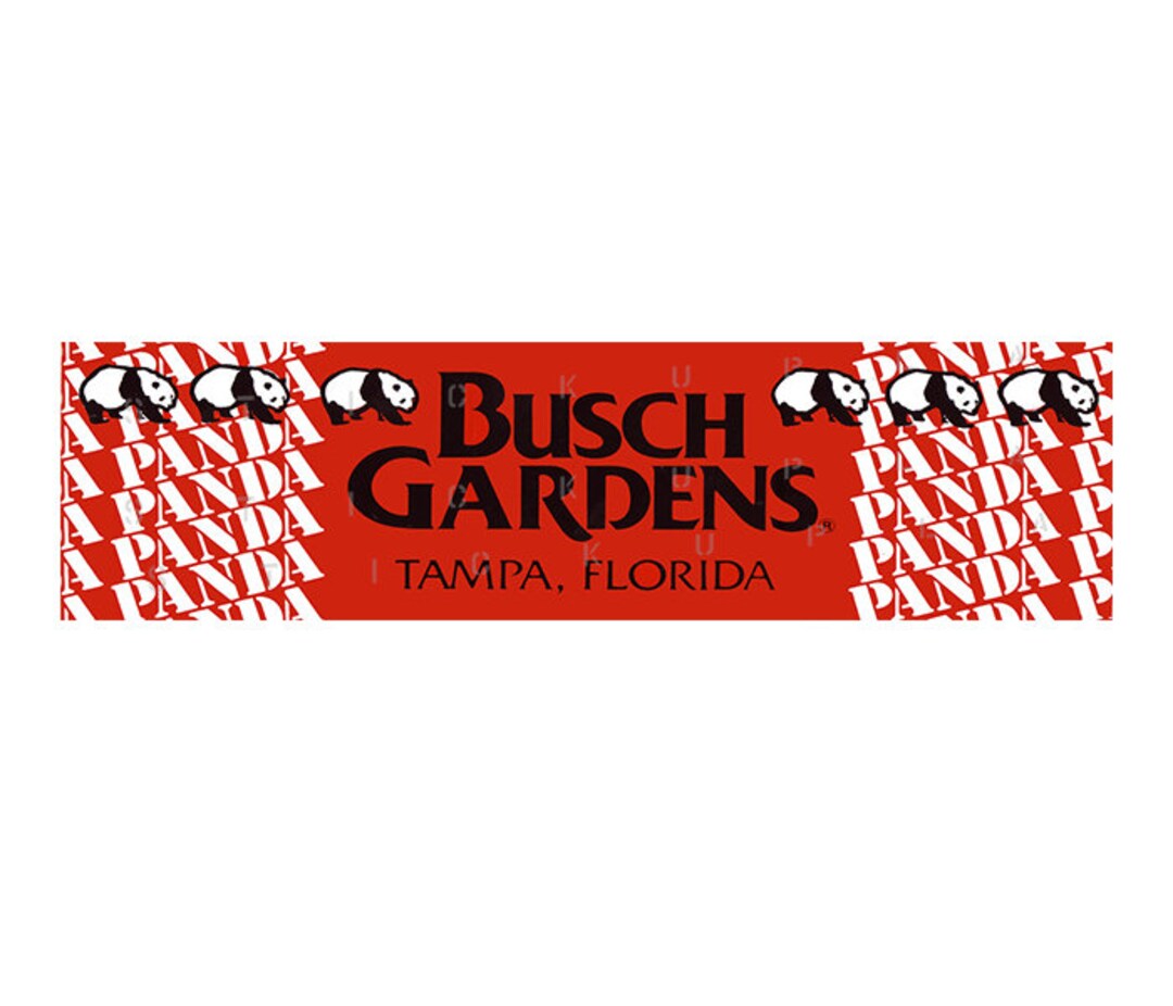 Busch Gardens Panda Tampa Florida 1988 Vintage Americana Bumper Sticker ...