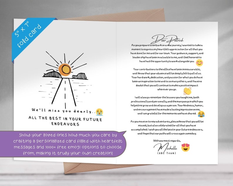 Printable Leaving Card for Coworker or Boss, Funny, Bye, Goodbye ...