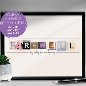 Personalized Canva Leaving Farewell Gift, Message Poster, Every Ending ...