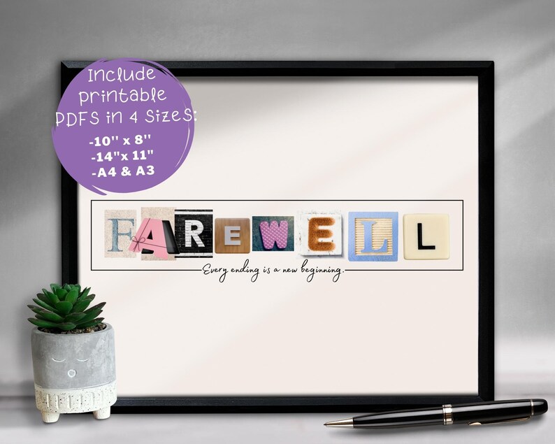 Personalized Canva Leaving Farewell Gift, Message Poster, Every Ending ...