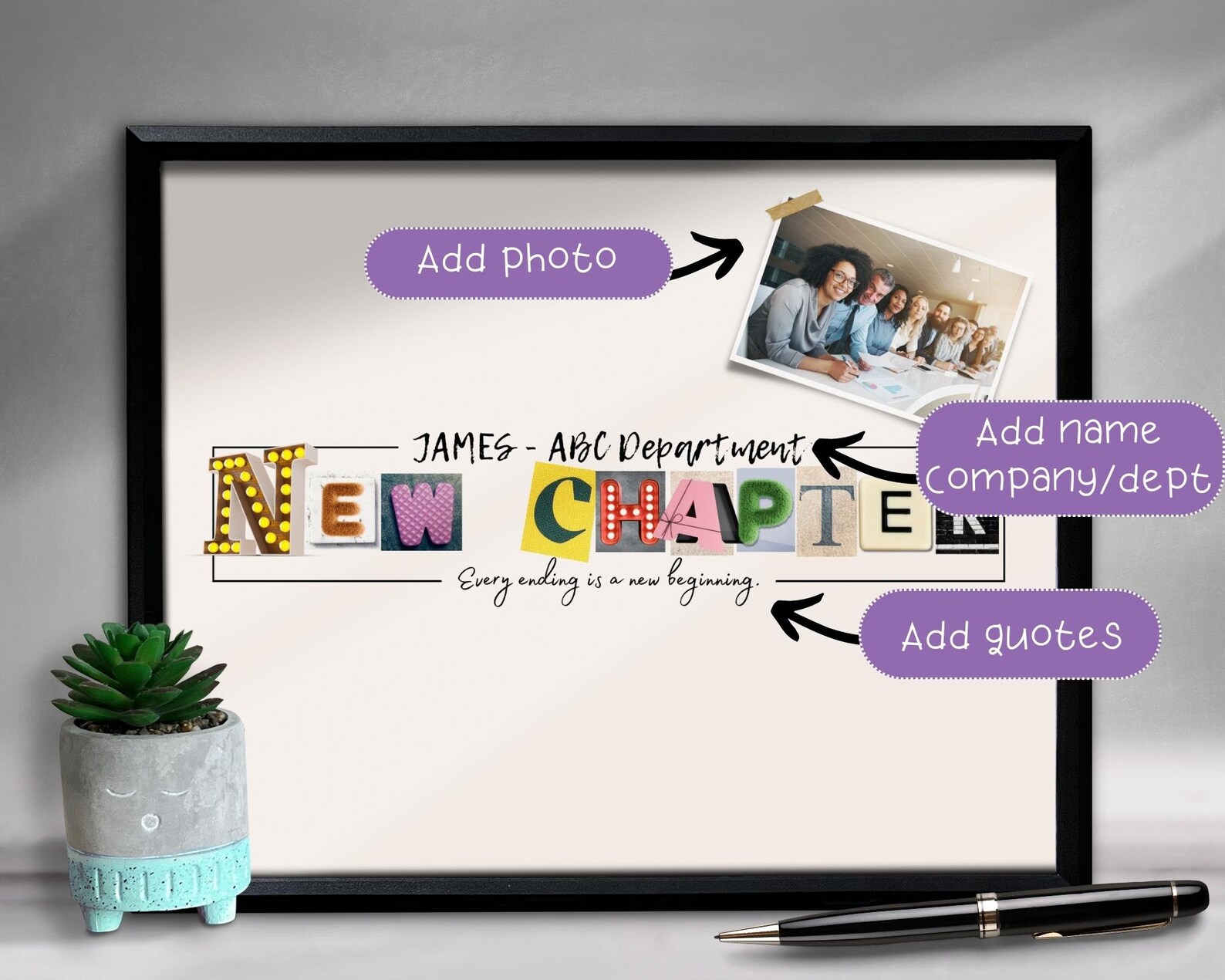 Personalized Canva Leaving Farewell Gift - New Chapter, Message Poster ...