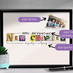 Personalized Canva Leaving Farewell Gift - New Chapter, Message Poster ...