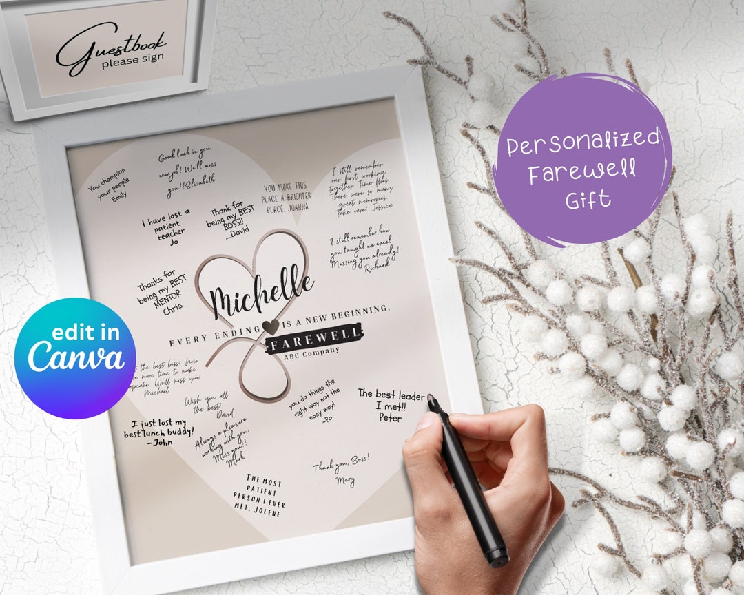Personalized Canva Leaving Farewell Gift, Message Poster, Fond Memories ...