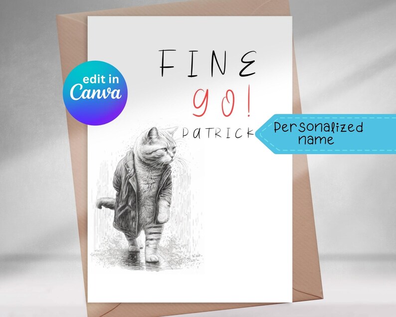 Printable Canva Leaving Card FINE GO for Coworker or Boss - Etsy