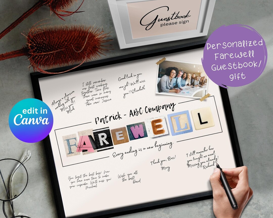 Personalized Canva Leaving Farewell Gift, Message Poster, Every Ending ...