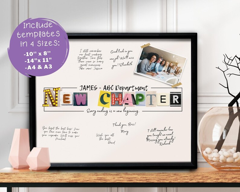 Personalized Canva Leaving Farewell Gift - New Chapter, Message Poster ...