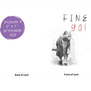 Printable Canva Leaving Card - FINE, GO for Coworker or Boss, Funny ...