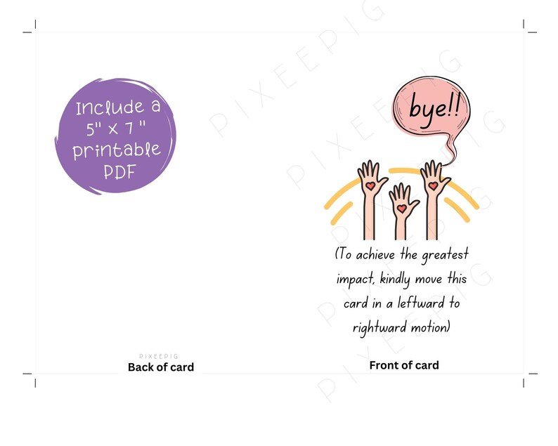 Printable Leaving Card for Coworker or Boss, Funny, Bye, Goodbye ...
