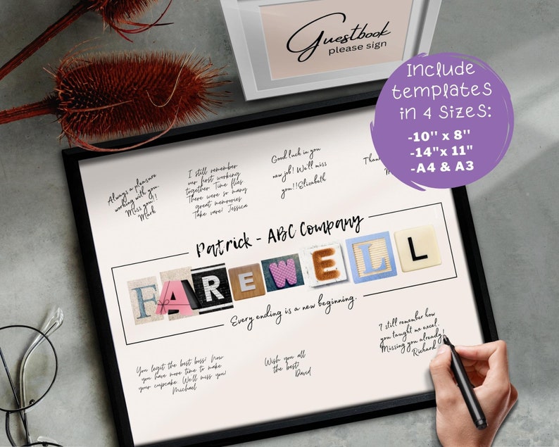 Personalized Canva Leaving Farewell Gift, Message Poster, Every Ending ...