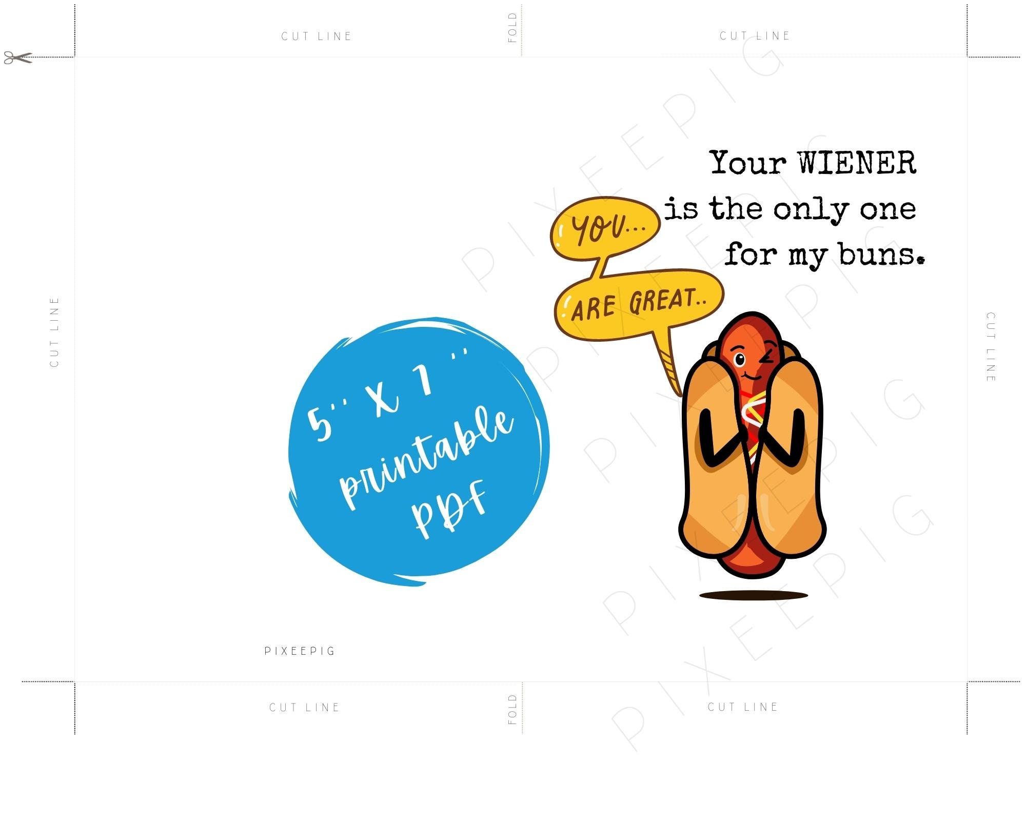 Printable Canva Cards for Lover Your Wiener for My Buns - Etsy