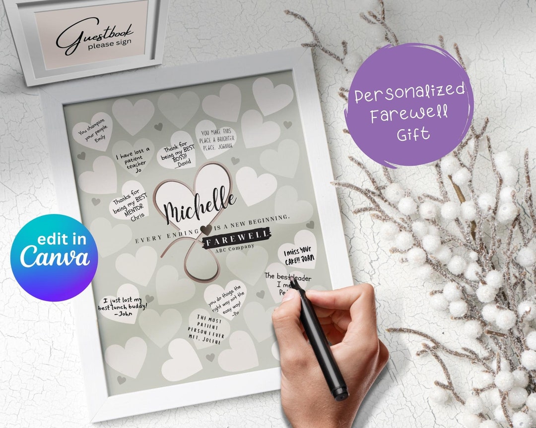 Personalized Canva Leaving Farewell Gift, Message Poster, Fond Memories ...