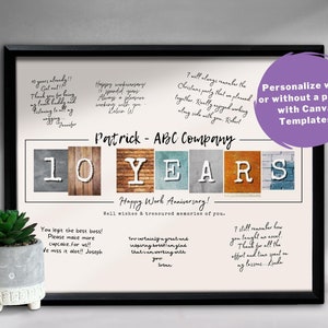 Personalized Canva Work Anniversary Gift, Employee Workiversary Guest ...