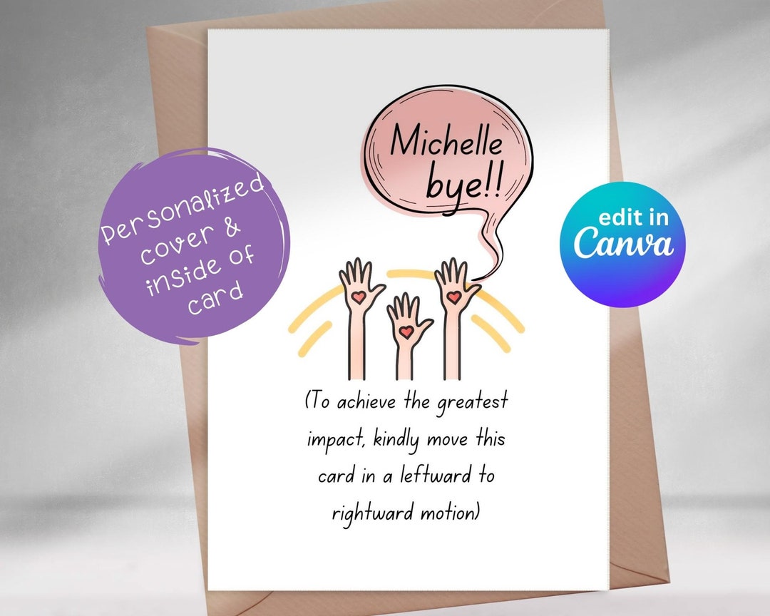 Printable Leaving Card for Coworker or Boss, Funny, Bye, Goodbye ...