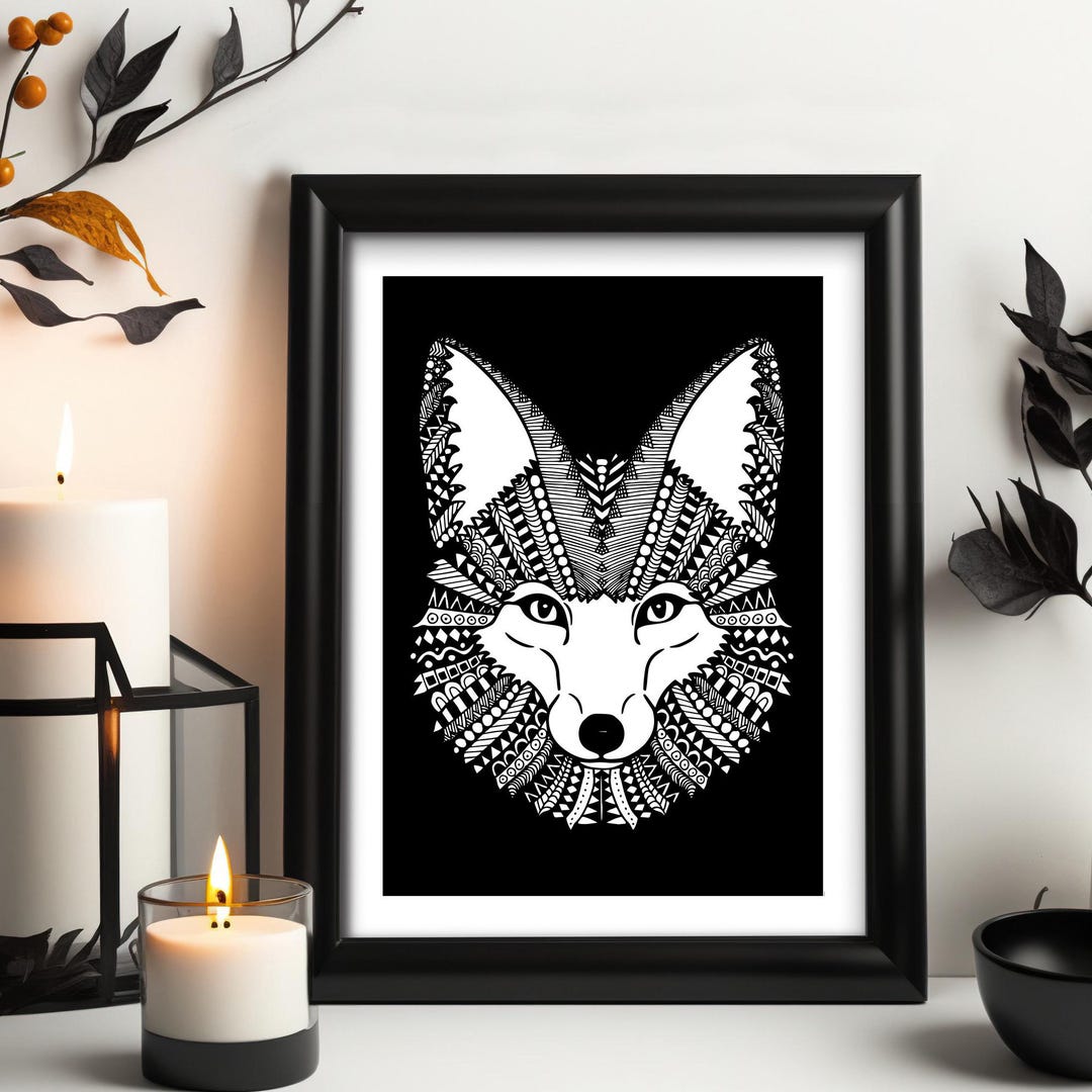 Fox Print, Printable Art, Fox Wall Art, SVG, PDF, Ai, Png, Jpg ...