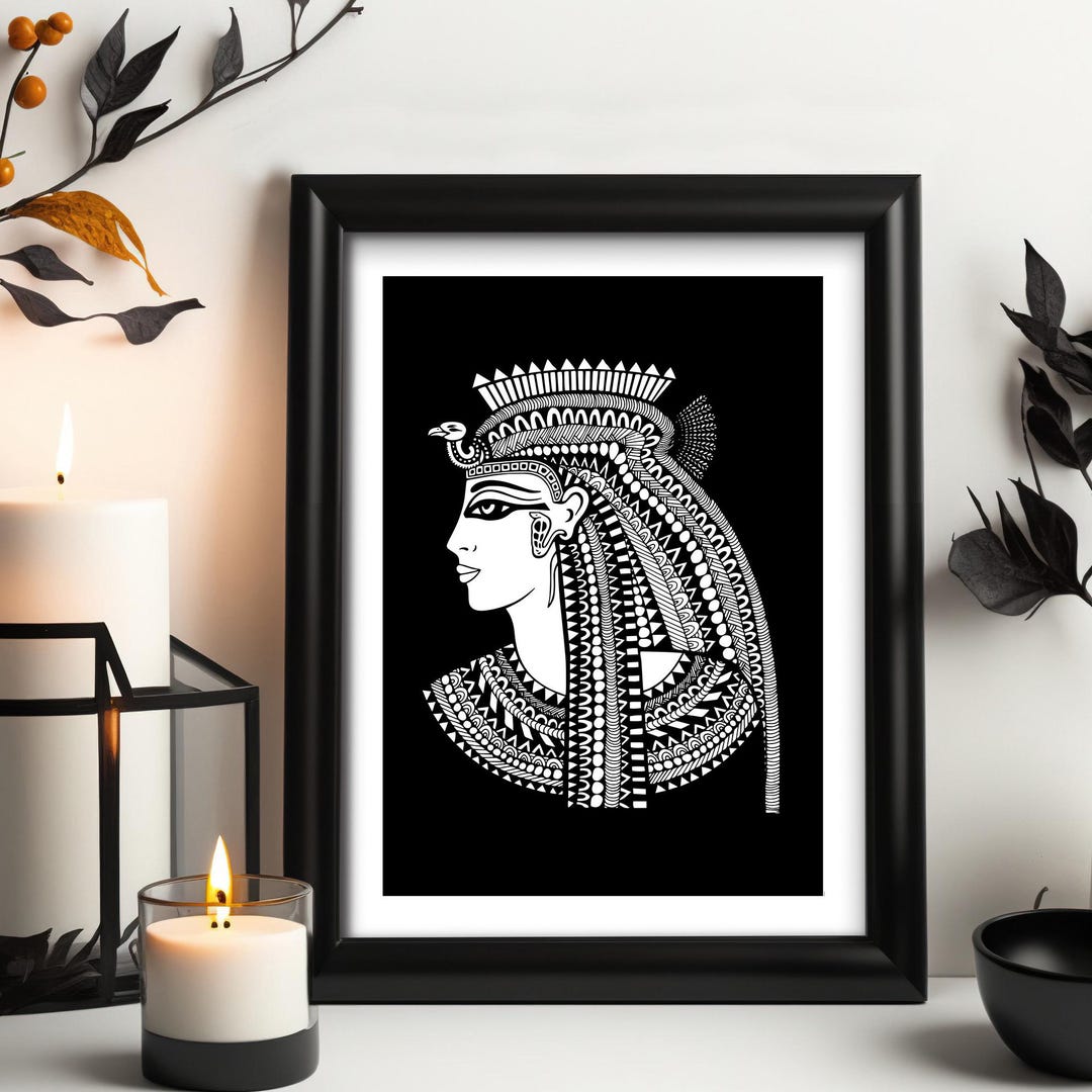 Cleopatra Print, Printable Art, Egyptian Digital Wall Art, SVG, PDF, Ai ...