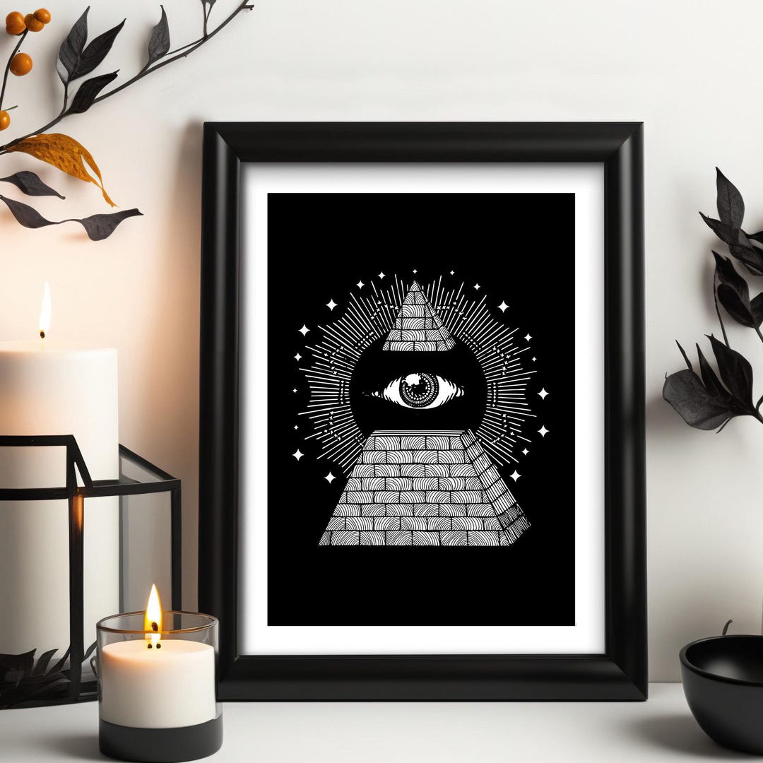 All Seeing Eye Printable Art, Third Eye Pyramid (digital File) - Etsy